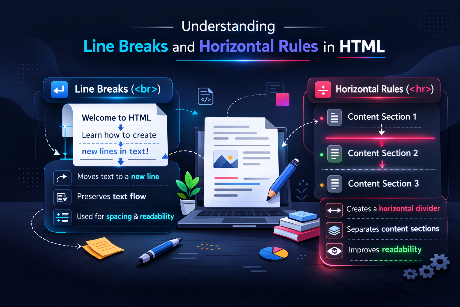 Understanding Line Breaks and Horizontal Rules in HTML